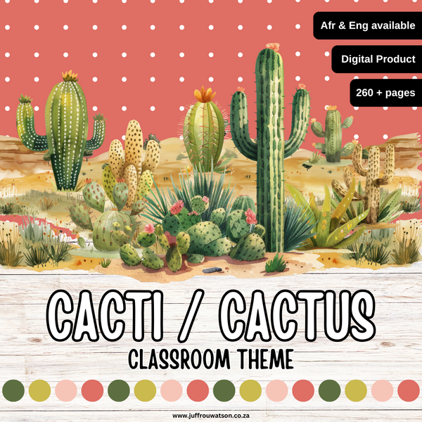 Cacti Cactus Classroom Theme | Kaktus Klaskamertema – Juffrou Watson