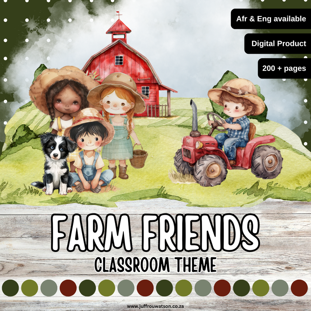 Farm Friends Classroom Theme | Plaasvriende Klaskamertema – Juffrou Watson