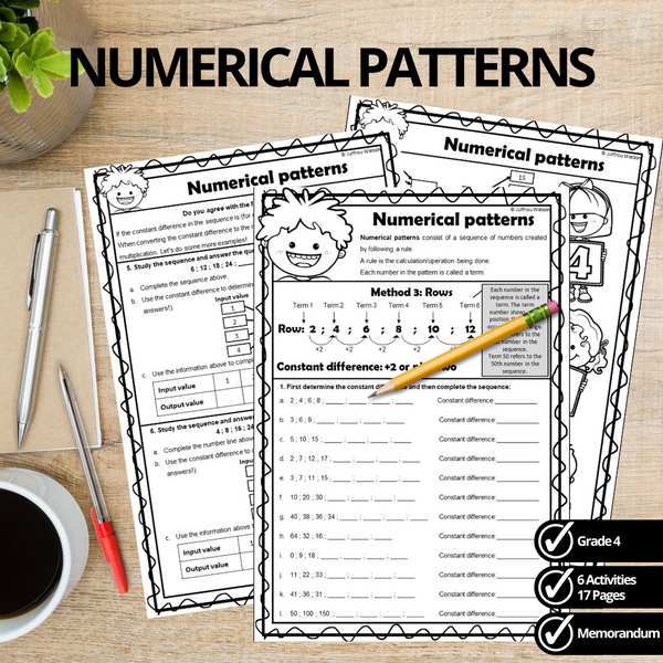 Numerical Patterns | Numeriese Patrone – Juffrou Watson