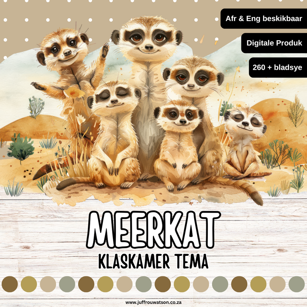 Meerkat Classroom Theme | Meerkat Klaskamertema – Juffrou Watson