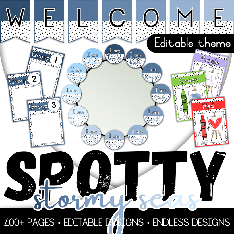 Spotty Stormy Seas Classroom Theme – Juffrou Watson