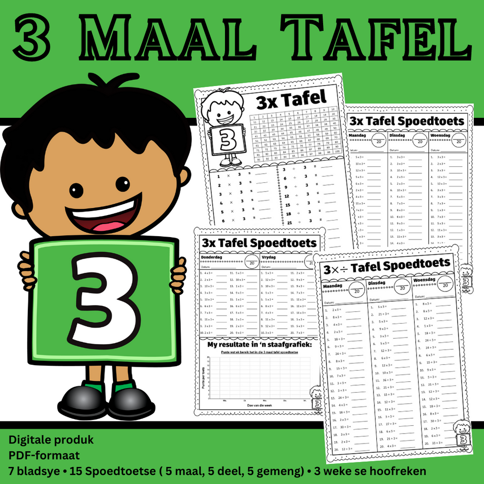 3 Times Table | 3 Maal Tafel – Juffrou Watson